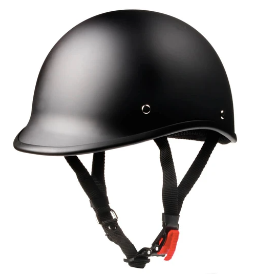 DOT Polo Style Matte Flat Black Motorcycle Helmet